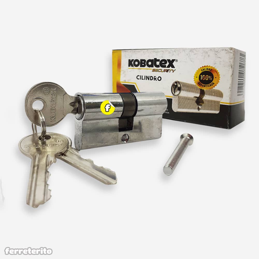 Cilindro de Cerradura 60 mm 3 Llaves KOBATEX - Ferreterito Margarita