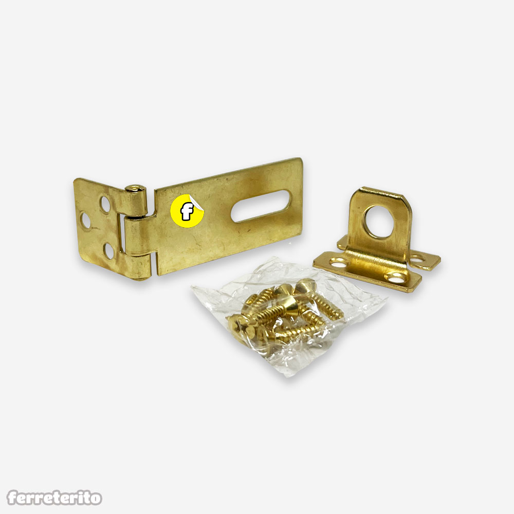 Aldaba Porta Candado 2″ DORADO - Ferreterito Margarita