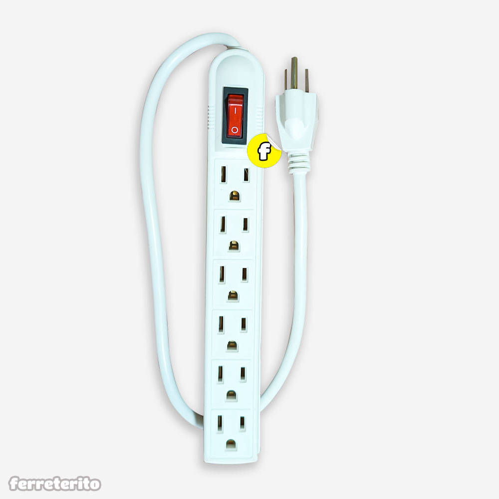Regleta Electrica 6 Tomas Cable 50cm LEXAND - Ferreterito Margarita